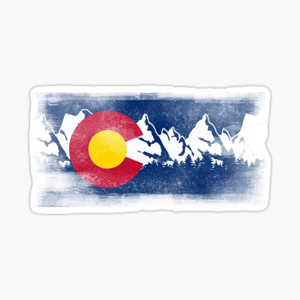 "Vintage Colorado State Flag Colorado Mountains" Sticker for Sale by ...