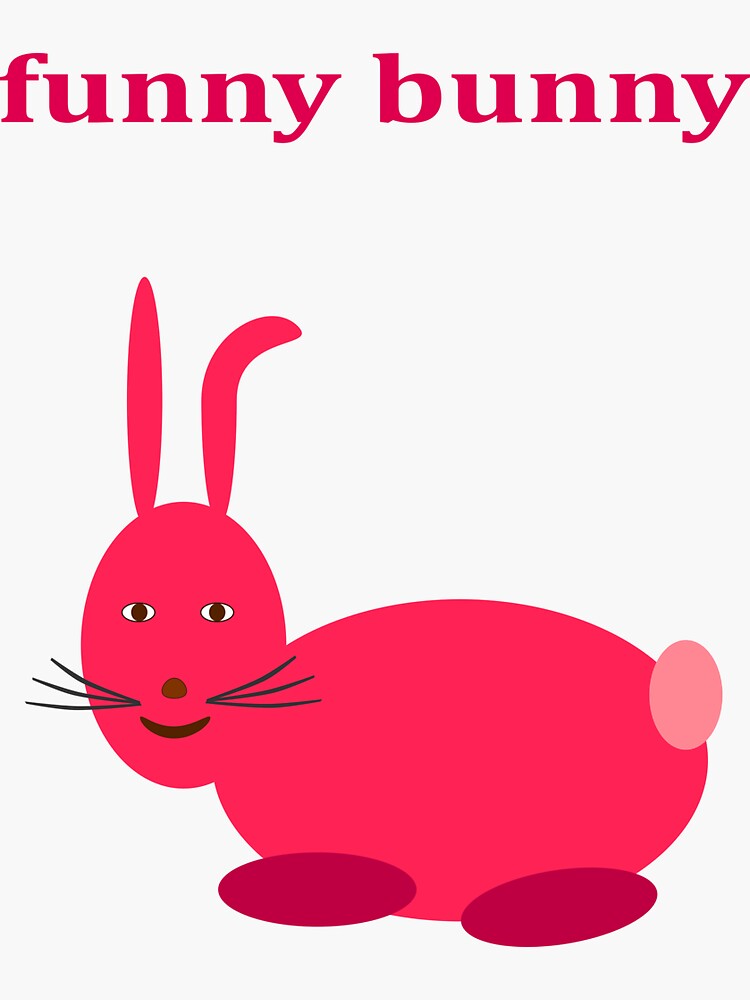 "funny bunny cute red rabbit pink coney rabbit bunny" Sticker by ...