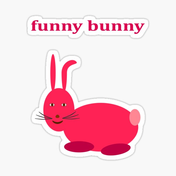 "funny bunny cute red rabbit pink coney rabbit bunny" Sticker by ...