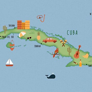 "Illustrated map of Cuba" Poster for Sale by ymkesinfogr | Redbubble