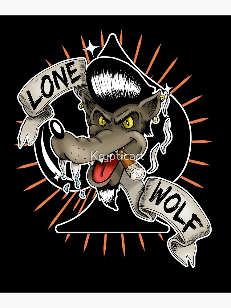 "Rockabilly lone wolf" Art Print for Sale by Krypticart | Redbubble