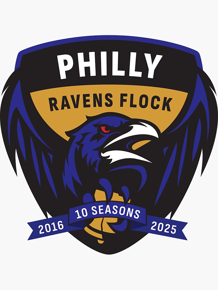 "Philly Ravens Flock - 10 Seasons Logo - Color" Sticker for Sale by ...