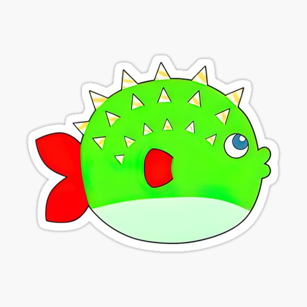 "Pufferfish" Sticker for Sale by JohnEllisa | Redbubble