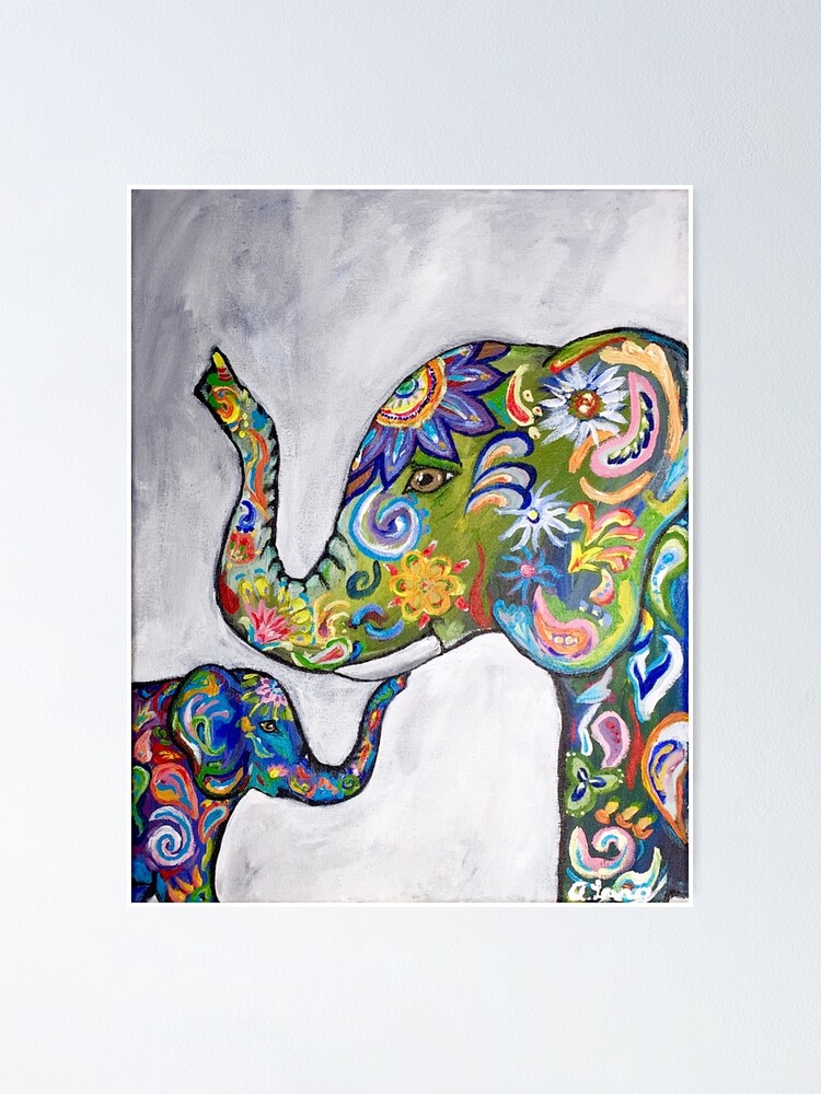 "Elephant Colors" Poster for Sale by Creatividad | Redbubble