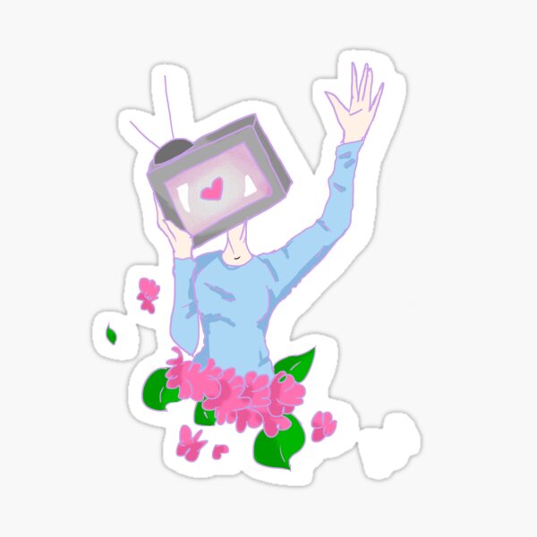 "Backgroundless TV head" Sticker by Kitkatamatic216 | Redbubble