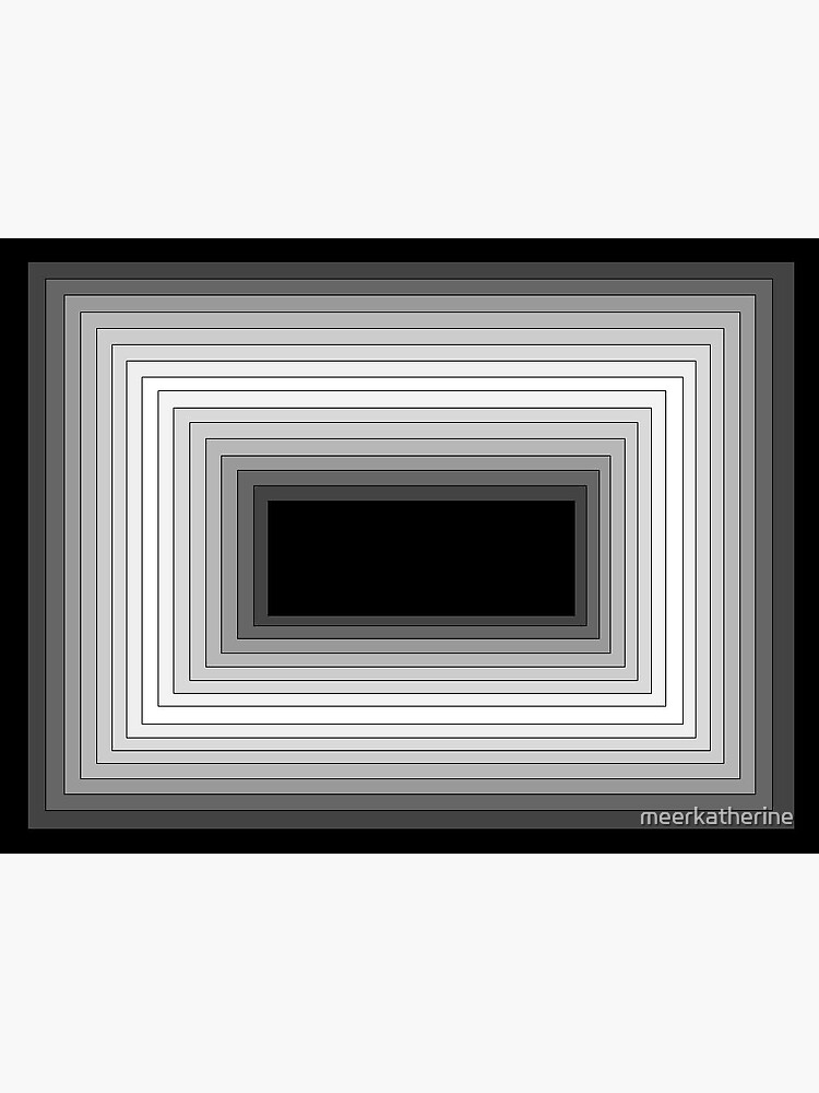 "Trippy Grayscale Rectangle Tunnel" Sticker by meerkatherine | Redbubble