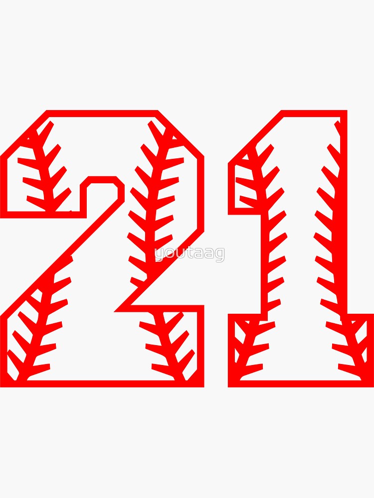 "Baseball Number 21" Sticker for Sale by youtaag | Redbubble