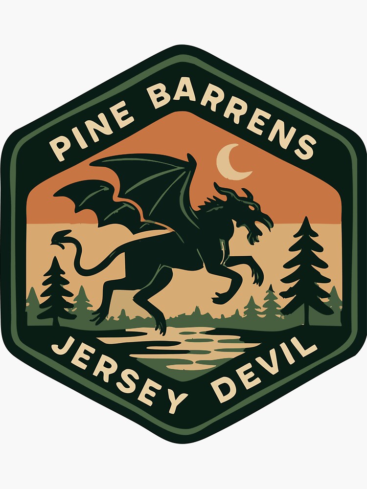 "Jersey Devil National Park Badge – Pine Barrens Cryptid" Sticker for ...