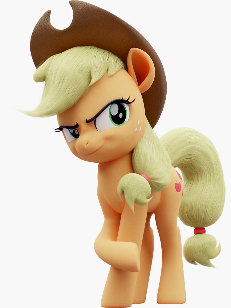 "Applejack Poster Render" Sticker by DJTHED | Redbubble