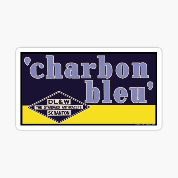 "Charbon Bleu (Blue Coal) - Vintage Railroad Signage" Sticker by ...