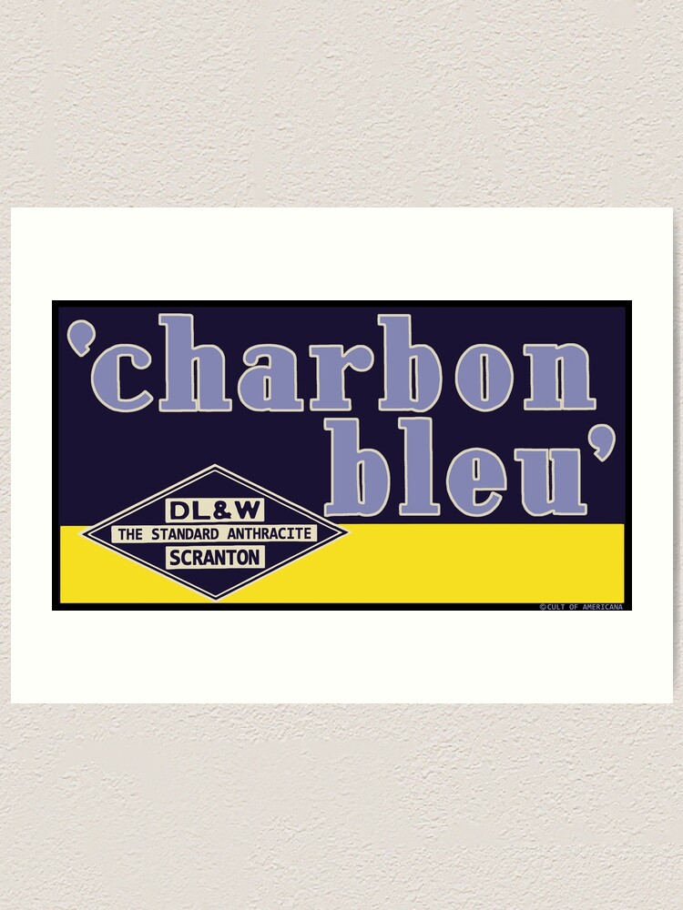 "Charbon Bleu (Blue Coal) - Vintage Railroad Signage" Art Print for ...