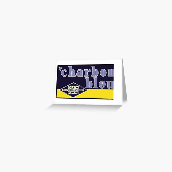 "Charbon Bleu (Blue Coal) - Vintage Railroad Signage" Greeting Card by ...