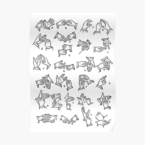 "BSL alphabet" Poster for Sale by jarrahs | Redbubble