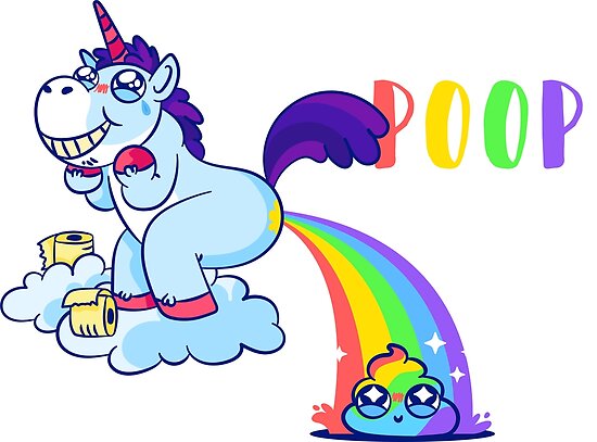 "Unicorn Pooping Rainbow poop" Poster by litteposterco | Redbubble