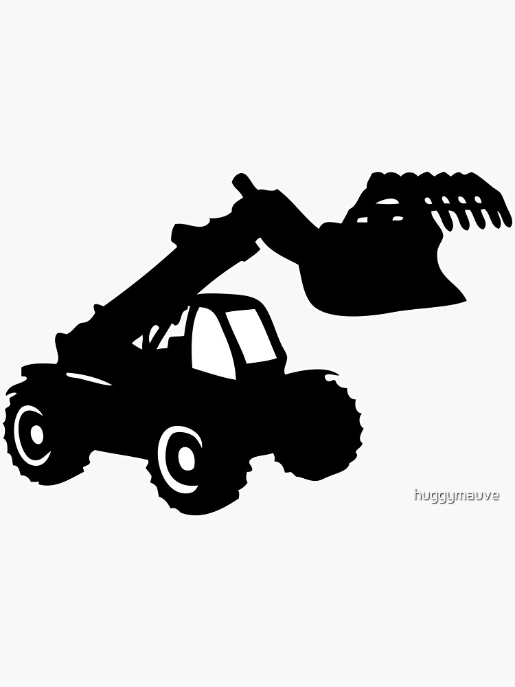 "backhoe loader" Sticker for Sale by huggymauve | Redbubble