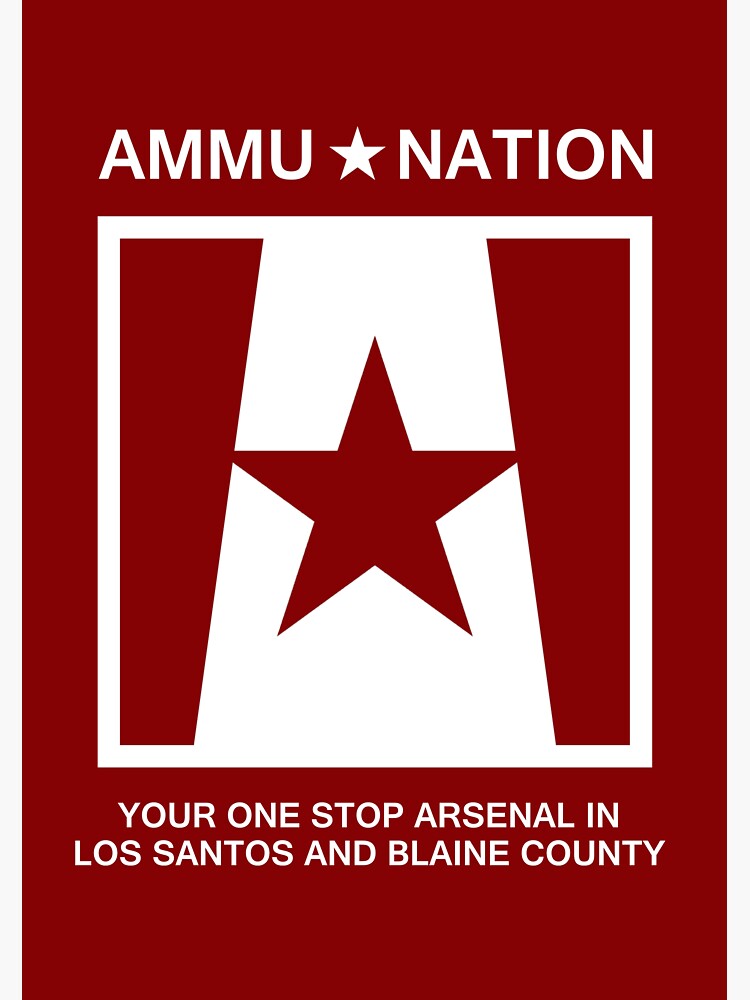 "GTA V Inspired - Ammunation Gun Store" Sticker for Sale by UnconArt ...