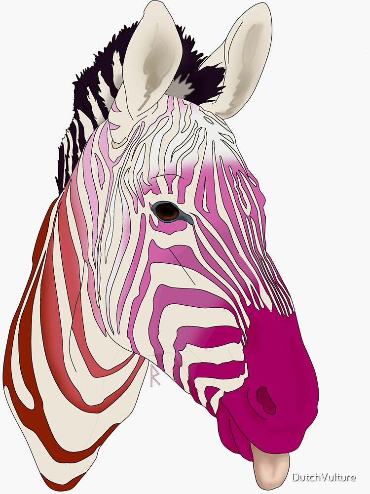 "Happy Lesbian Pride Zebra" Sticker by DutchVulture | Redbubble
