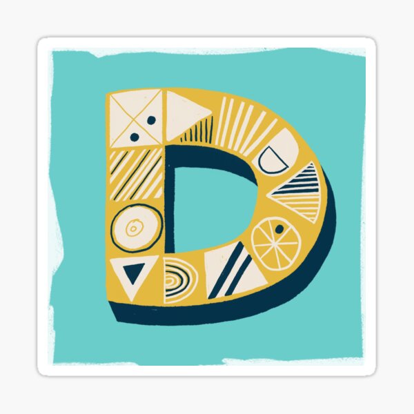"Letter D Monogram Alphabet Illustration" Sticker by SamOssie | Redbubble