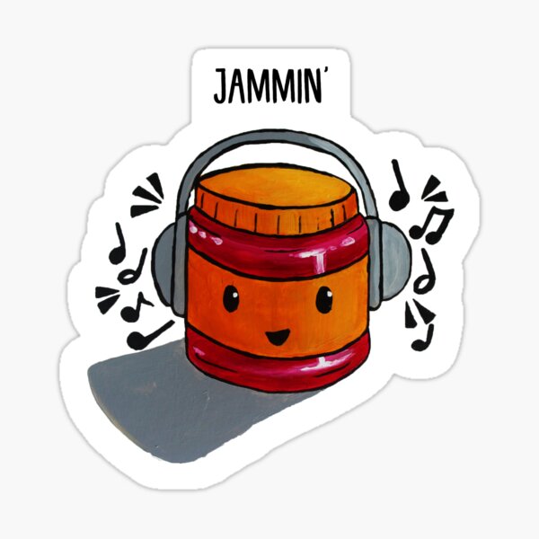 "Food Pun - Jammin'" Sticker for Sale by artsbycheri | Redbubble
