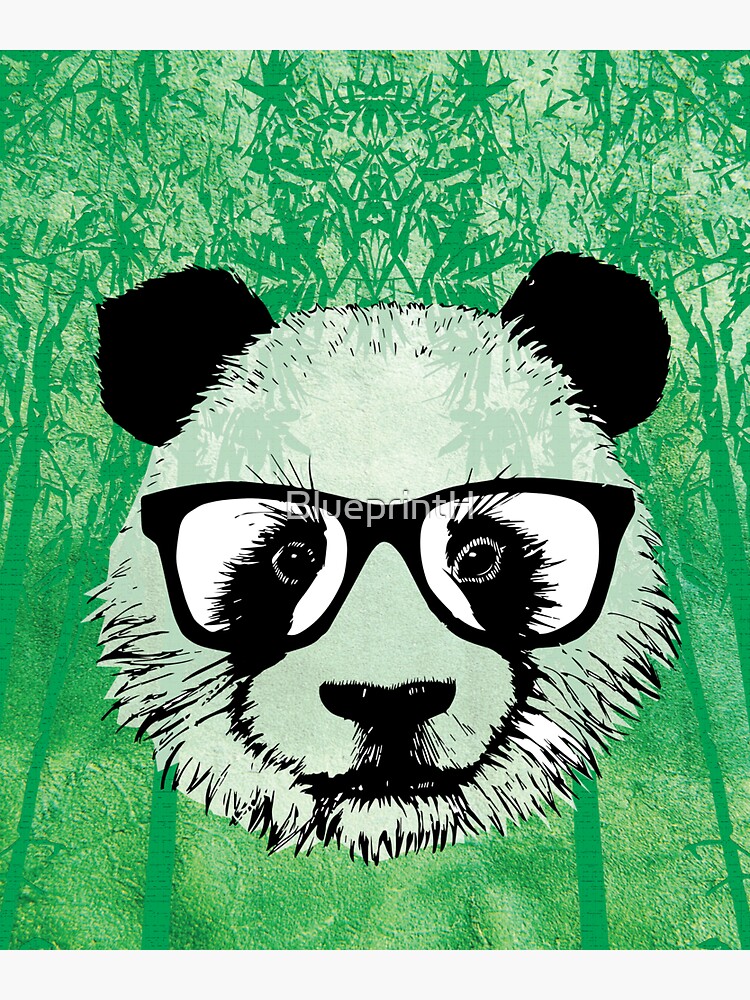"Panda Nerd with Glasses" Sticker by BlueprintH | Redbubble
