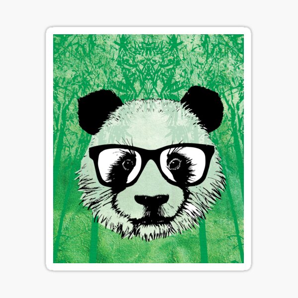 "Panda Nerd with Glasses" Sticker by BlueprintH | Redbubble