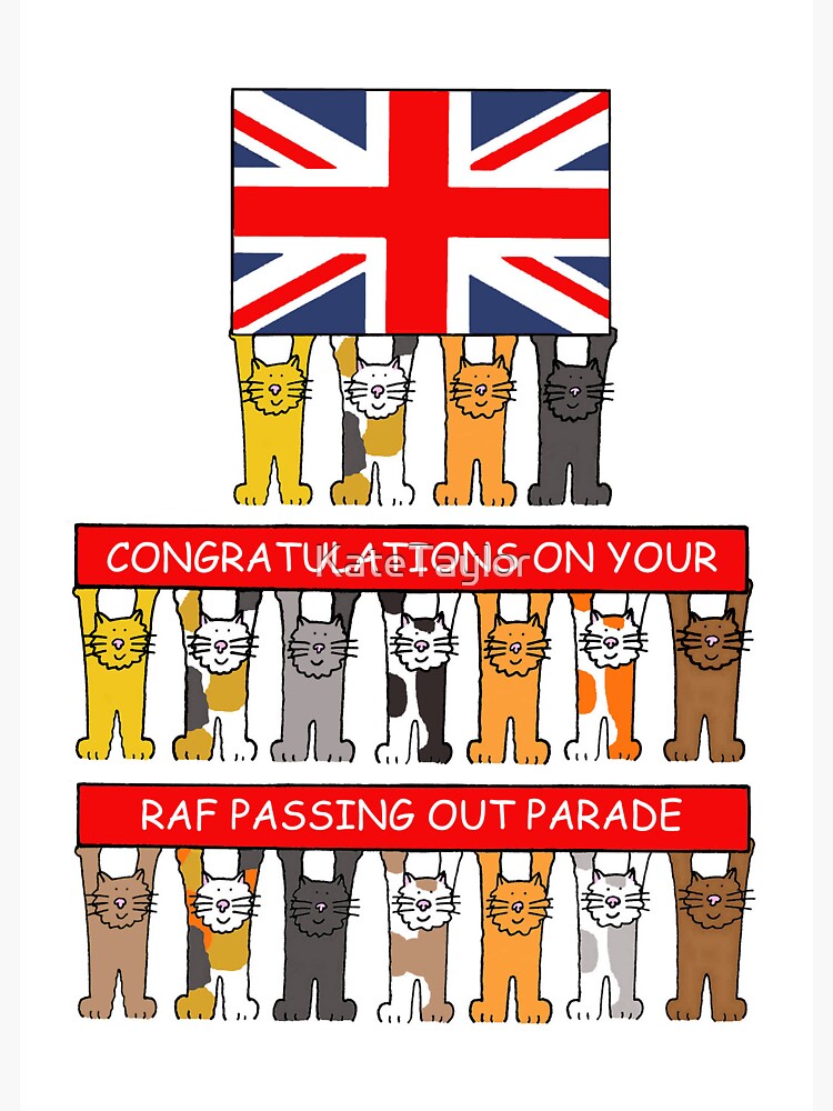 "RAF Passing Out Parade Congratulations Cartoon Cats" Sticker by ...