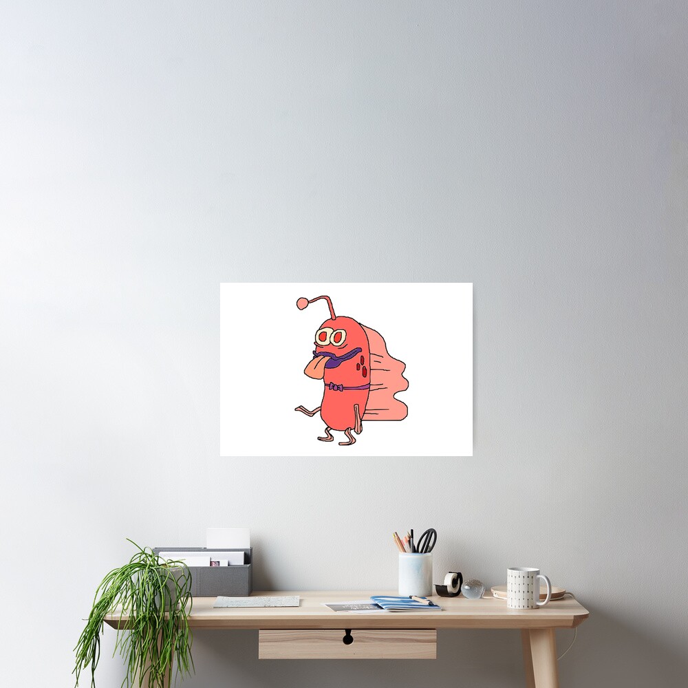 "badly drawn angler fish spongebob " Sticker for Sale by wormyart ...