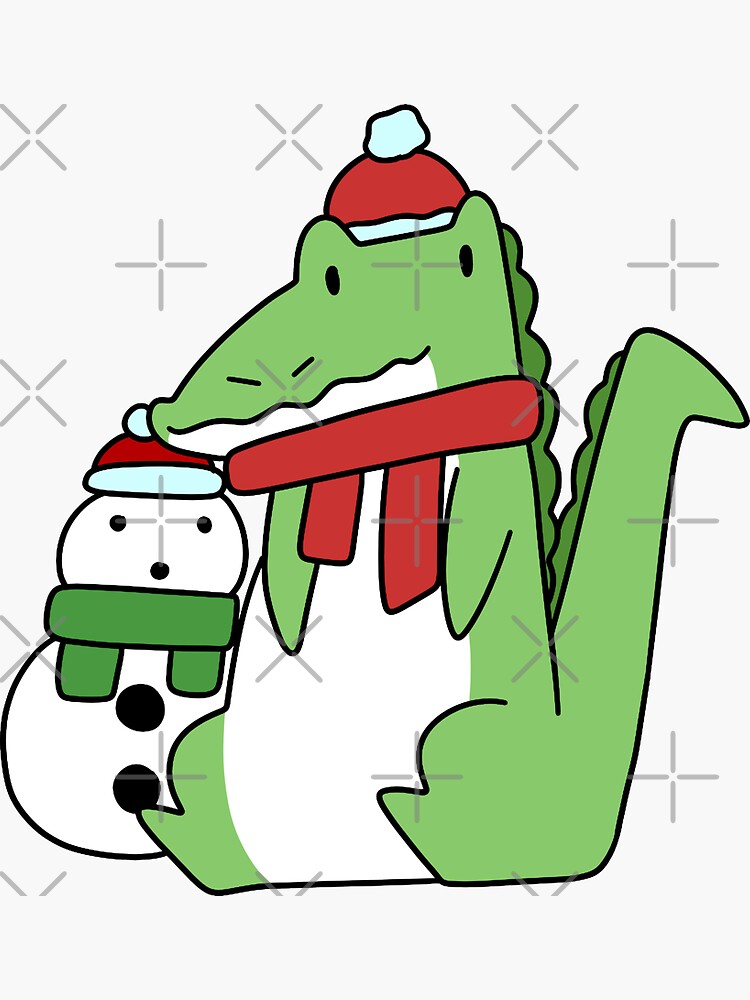 "Alligator and Snowman" Sticker for Sale by SaradaBoru | Redbubble