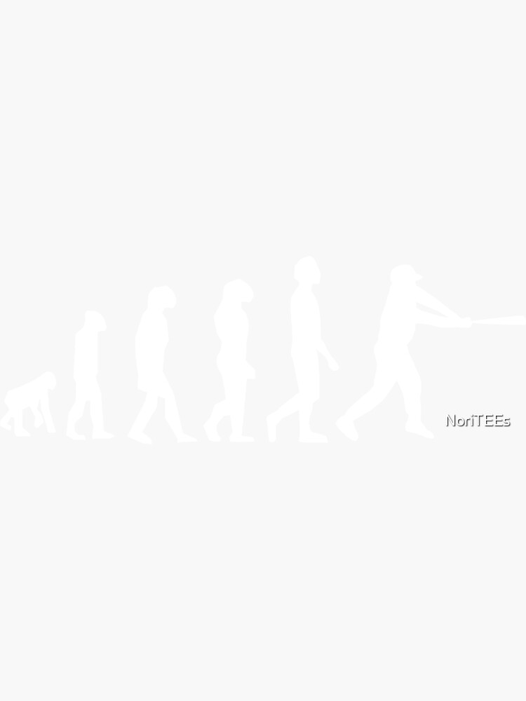 "Evolution of baseball bat pitcher baseball player shirt" Sticker by ...