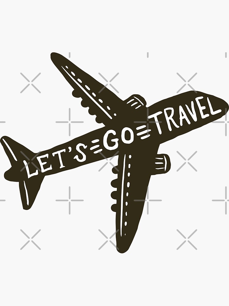 "Let´s go travel airplane" Sticker for Sale by bainermarket | Redbubble