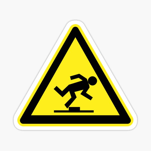 "Danger Trip Hazard Sign" Sticker for Sale by CarGear | Redbubble