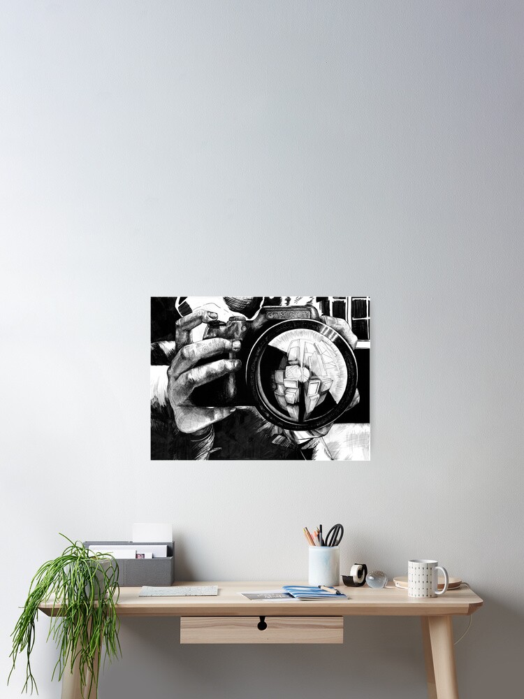 "Camera Ink Drawing" Poster for Sale by marisvanvlack | Redbubble