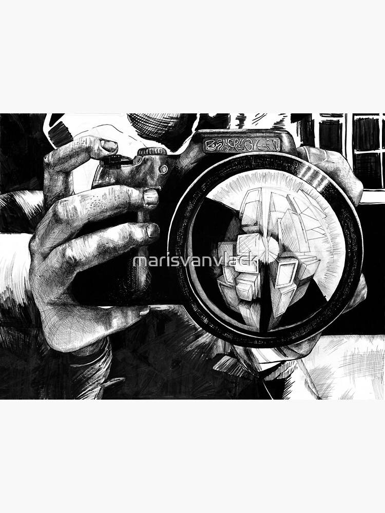 "Camera Ink Drawing" Poster for Sale by marisvanvlack | Redbubble