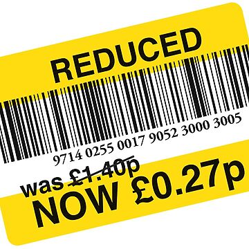 "Tesco Reduced Yellow Sticker - Grab a bargain" Sticker for Sale by ...