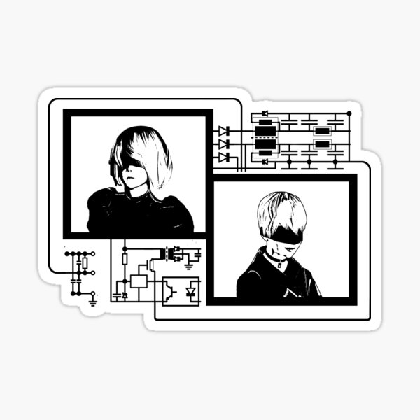 "Nier Automata - 2B & 9S" Sticker for Sale by Chili-Davis | Redbubble