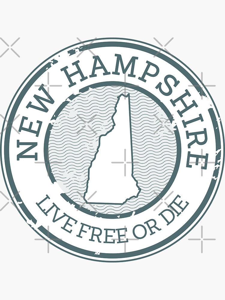 "New Hampshire - Live Free or Die (Stamp)" Sticker for Sale by stampusa ...