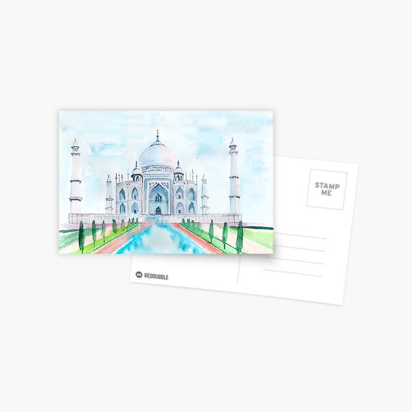 "Watercolor Taj Mahal" Postcard for Sale by LiliyaSavelieva | Redbubble