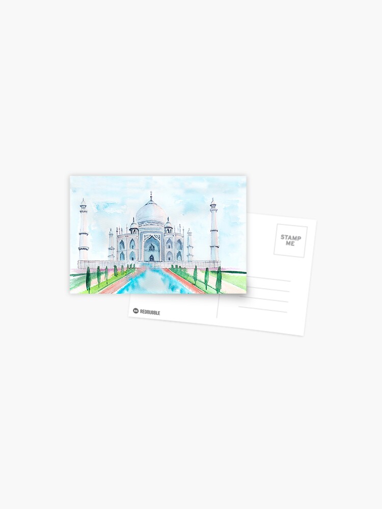 "Watercolor Taj Mahal" Postcard for Sale by LiliyaSavelieva | Redbubble