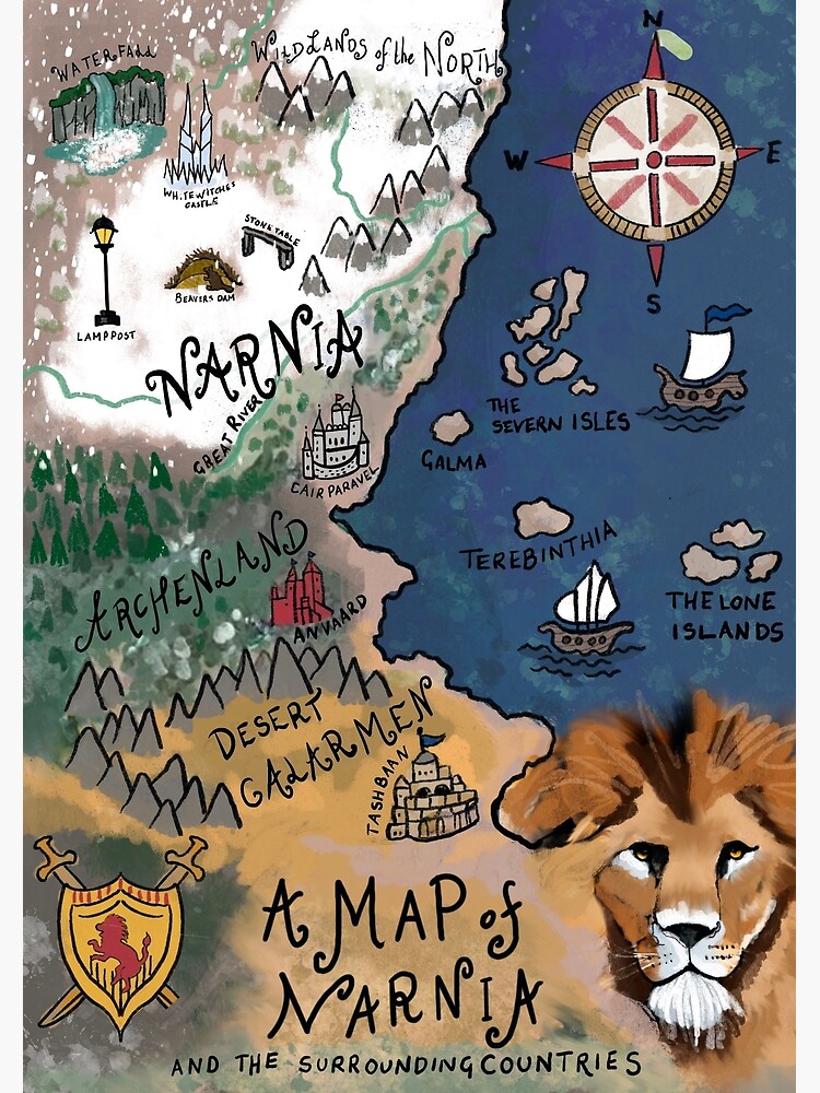 The Lion The Witch And The Wardrobe Map Of Narnia And By Sandmarg Map