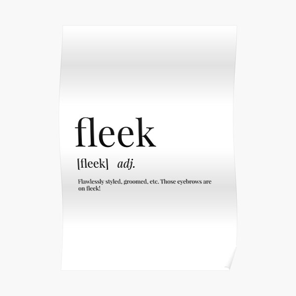 "Fleek Definition" Poster by definingprints | Redbubble