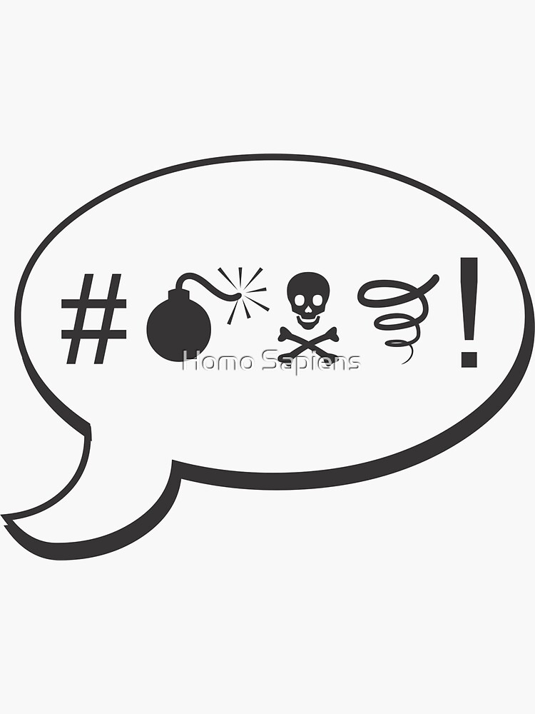"Bad language" Sticker by lbines | Redbubble
