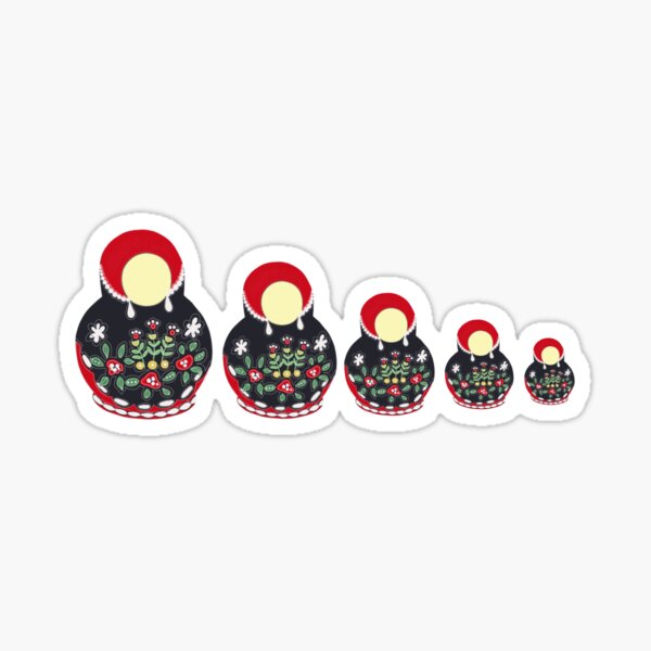 "Russian Nesting Dolls multiple" Sticker by coleyart | Redbubble
