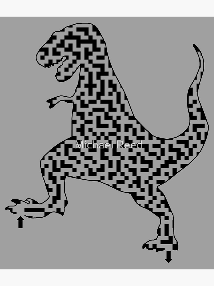 "Tyrannosaurus Rex Shaped Dinosaur Maze & Labyrinth" Poster by gorff ...