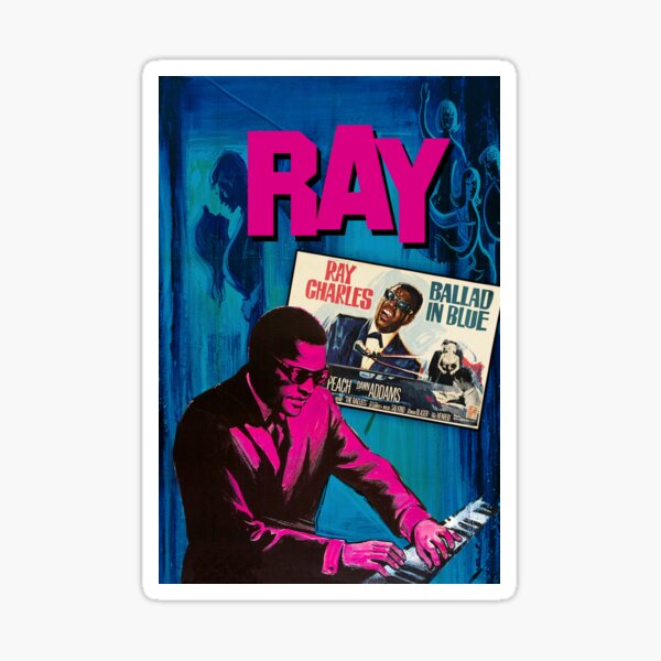 "Ray Charles - Ballad In Blue" Sticker by TIGERDAVER | Redbubble