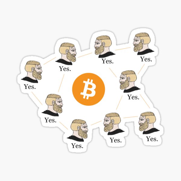 "Chad Face Bitcoin Meme" Sticker for Sale by CyberRex | Redbubble