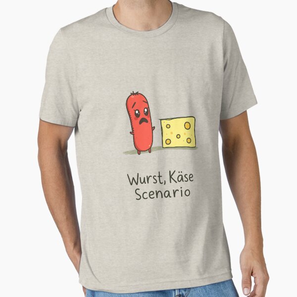 "Wurst Käse Scenario – Funny German Food Pun" Essential T-Shirt for ...