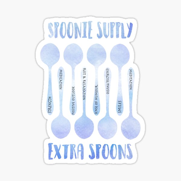 "Spoonie Supply - Extra Spoons" Sticker for Sale by NatLeBrunDesign ...