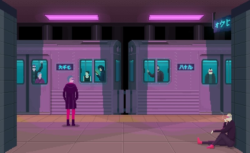 "Cyber Subway Pixel Art" by javas | Redbubble