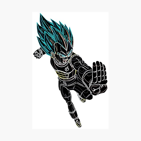 "Neon Vegeta" Photographic Print for Sale by aarif3 | Redbubble
