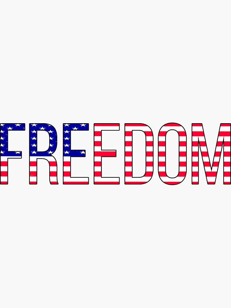 "FREEDOM | American Flag | The United States of America USA" Sticker ...